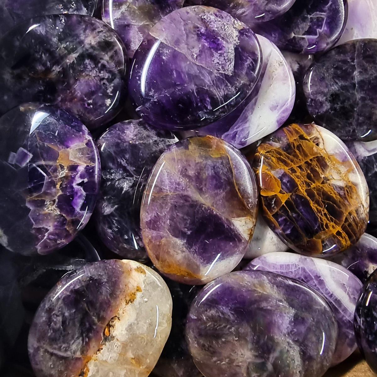 Améthyste de France| mini pierres plates|pierre naturelle